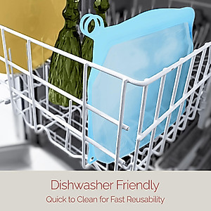 Reli. Reusable Silicone Bags (2 Pack) | Snack (500 ml) - Aqua | Silicone Bags for Food Storage | Small Reusable Food Storage for Meal Prep, Lunch Boxes | Leak-Proof, Dishwasher/Freezer Safe