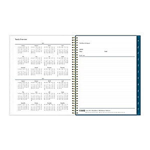 Blue Sky 2023-2024 Academic Year Weekly and Monthly Planner, 8.5" x 11", Frosted Flexible Cover, Wirebound, Bakah Blue (131951-A24)