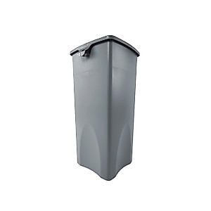 Rubbermaid Commercial Products Untouchable Square Trash Can, Gray, 23 Gallons-RCP356988GY