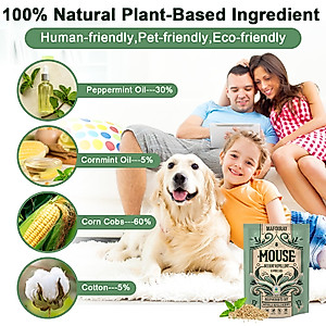 Rodent Repellent, Mafoiray Mouse Repellent Pouches Squirrel Repellent Natural Rodent Repelling, Eco-Friendly Peppermint Oil Outdoor to Keep Mice Out, Repel Mice from RV/Car/Garage/Home/Garage