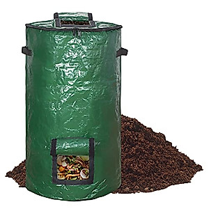 MyLifeUNIT Compost Bin Bag, Reusable Garden Yard Waste Bag, 34 Gallon (1 Pack)