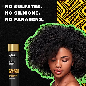 My Black is Beautiful Clarifying Sulfate Free Shampoo for Build Up, For Dry and Damaged Hair, Blue Ginger and Mint, 9.6 fl oz