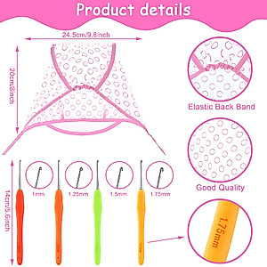 Waydress 6 Pieces Highlight Hair Cap Salon Hair Coloring Highlighting Dye Tipping Cap Frosting Caps with 4 Pieces Highlighting Needles Crochet Hooks for Dyeing Hairdressing Tool(Purple/Blue/Pink)
