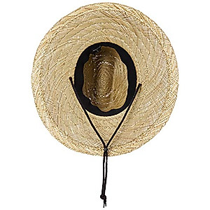 Quiksilver mens Pierside Straw Lifeguard Beach Sun Hat, Natural/Black, Large-X-Large US