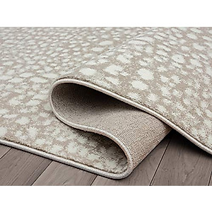 Abani Beige Cheetah Print 7'9"x10'2" Area Rug Rugs, Arto Collection - Contemporary Durable Accent Rug