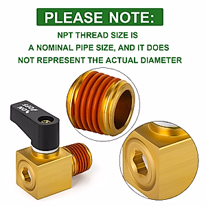 TAISHER 5PCS Brass Drain Cock Ball Valve Air Compressor Accessories 1/4" NPT Male