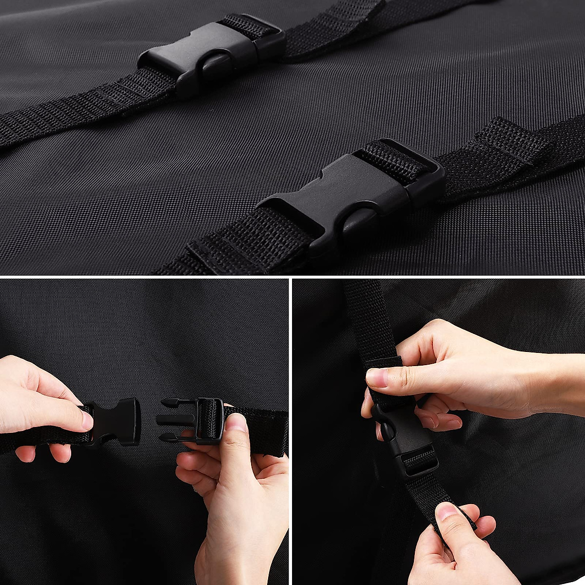 Yesland Window Air Conditioner Cover Outdoor - Outside Window AC Unit Cover with 2 Adjustable Straps - Black Large Window A/C Cover Bottom Covered AC Covers for Winter (17''W x 12''D x 13''H)