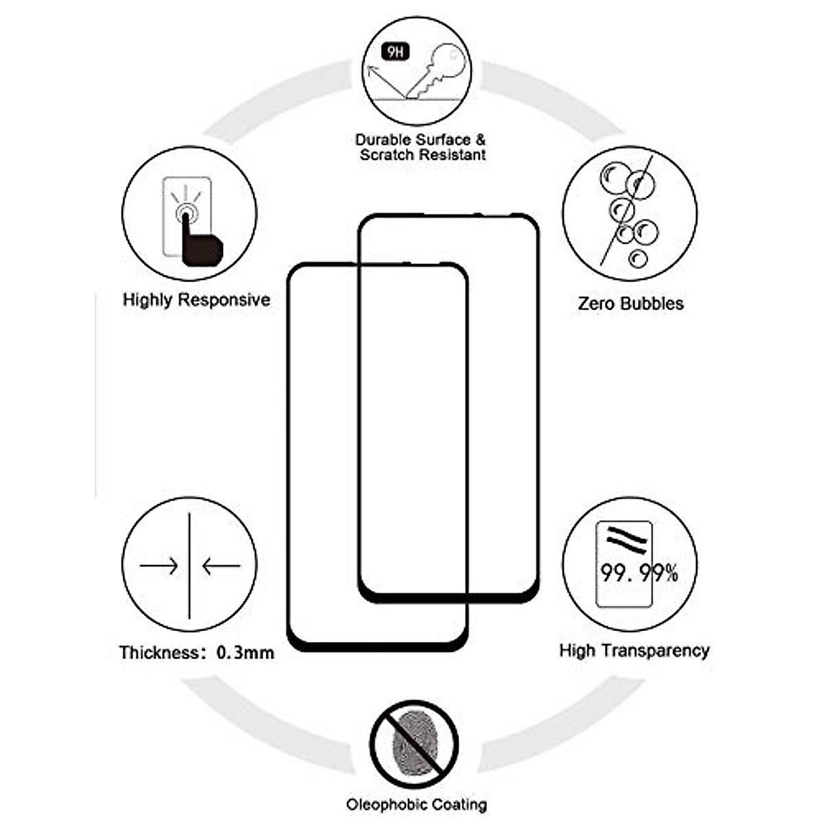 EasyLifeGo for Huawei P40 lite/Huawei Nova 7i Kickstand Case with Tempered Glass Screen Protector [2 Pieces], Hybrid Heavy Duty Armor Dual Layer Anti-Scratch Case Cover, Blue