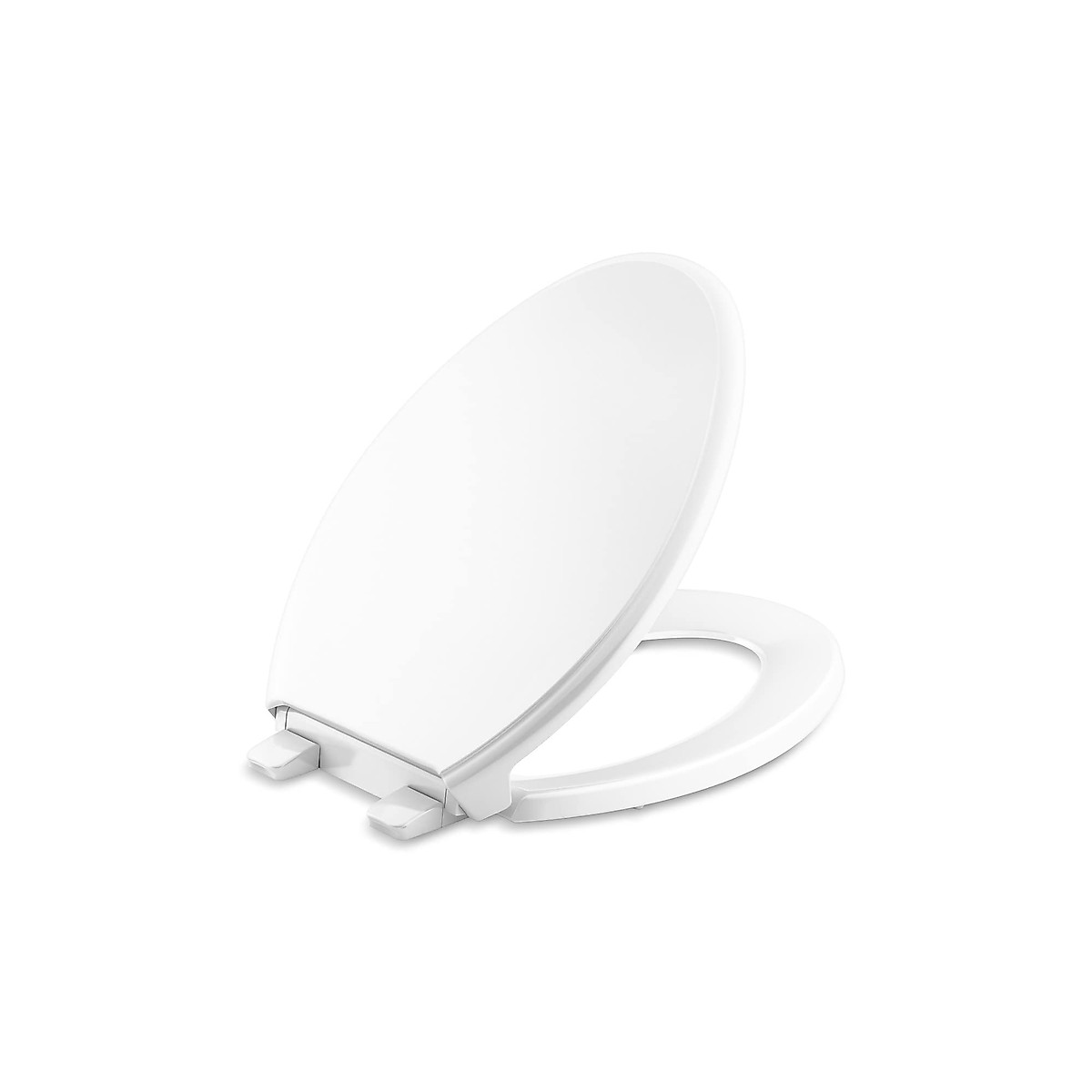 KOHLER 4733-RL-0 Glenbury ReadyLatch Quiet Close Elongated Toilet Seat, Soft Close Toilet Seat, Toilet Seats for Elongated Toilets, White
