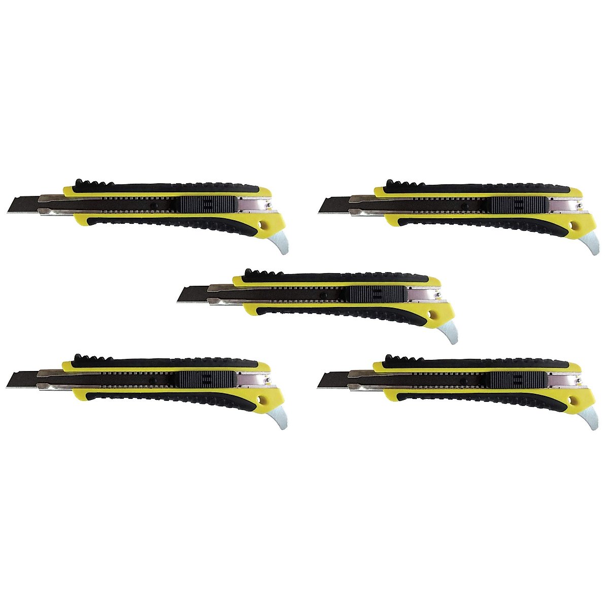 5-Pack Fastcap Kaizen Utility Knife for Cutting Boxes, Paper, Tape, Kaizen Foam, Features Replaceable Retractable Break-Away Blade And Integrated Box Tape Cutter