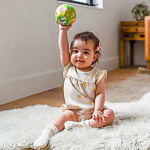 HABA 4.5" Baby Ball On The Farm Tummy Time and Sensory Play Favorite to Encourage Crawling and Gross Motor Skills for Babies 6 Months and Up