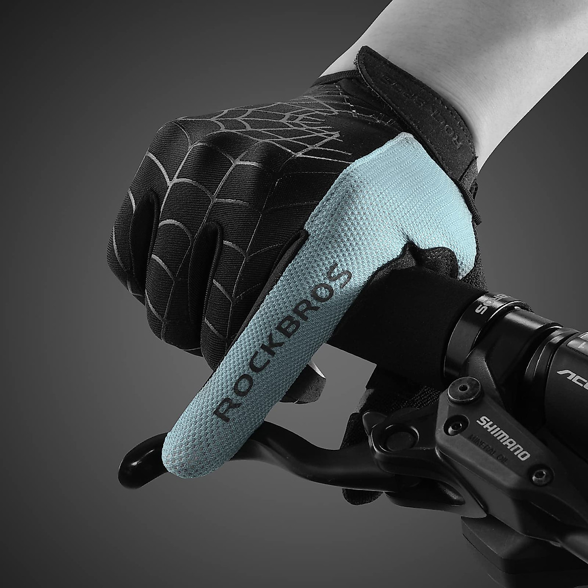 ROCKBROS Cycling Gloves for Men Mountain Bike Gloves Bicycle Gloves SBR Pad Anti-Slip Road Riding Gloves for Spring, Autumn Breathable Sports Gloves