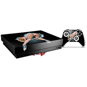WraptorSkinz Decal Vinyl Skin Wrap Compatible with Xbox One X Console and Controller - Alice Pinup Girl