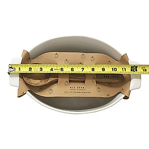 Rae Dunn Ceramic Serveware (Mashed/White/Wooden Spoon, 13" x 8" x 3")