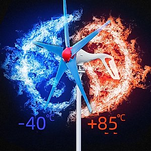 2KW Wind Turbine 5 Blade Generator Automatic Direction Adjustment 12V24V48V Wind And Solar Hybrid Power Generation System With Charge Controller (Color : 48V)