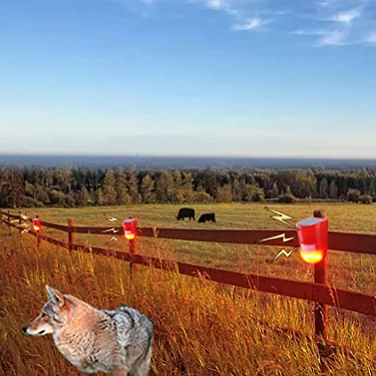 Aolyty Solar Motion Sensor Detector Alarm Lights LED Warning Strobe Flashing Light with 110dB Sound IP65 Waterproof 4 Work Modes Solar Security Siren Light for Home Warehouse Farm Yard (Red)