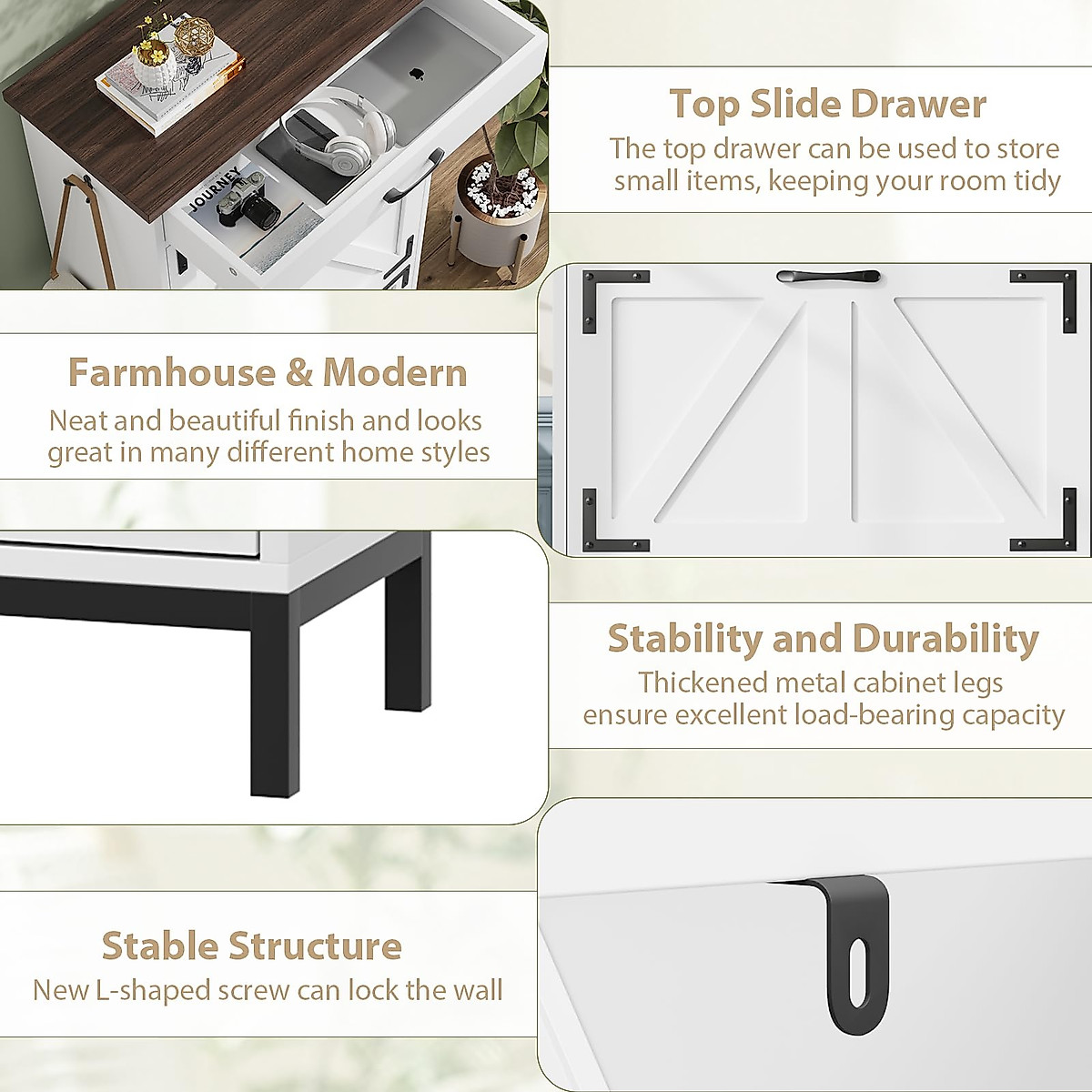 Shoe Cabinet Storage for Entryway Hidden Shoes Storage Cabinet with 3 Flip Drawers, Farmhouse Narrow Shoe Rack Cabinet Slim Free Standing Shoe Organizer Cabinet for Door Entry, Foyer, Hallway, White