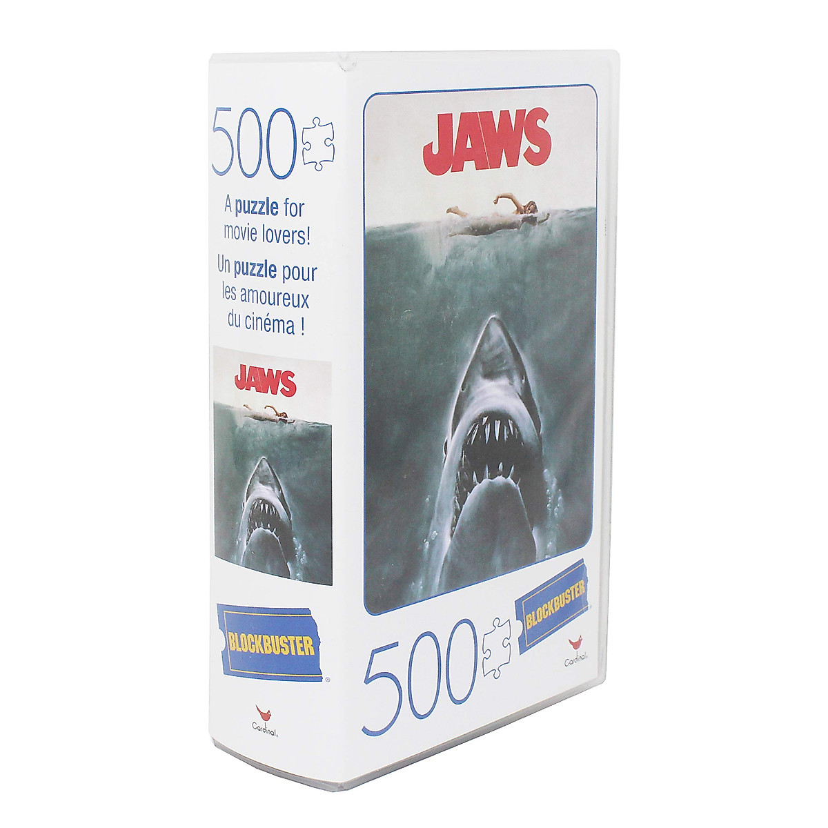 Jaws Movie 500-Piece Puzzle in Plastic Retro Blockbuster VHS Video Case