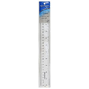 Westcott Clear Flexible Acrylic Ruler, Acrylic, 12 In, Metric