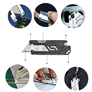 Portable Pocket Knife, Credit Card Sized, Fixed Blade Knives Tactical Knife Hunting Knife EDC Knife Blade Survival Knife Cutter for Campers, Hunting, Hiking Pack, Emergency, Survival, Gray
