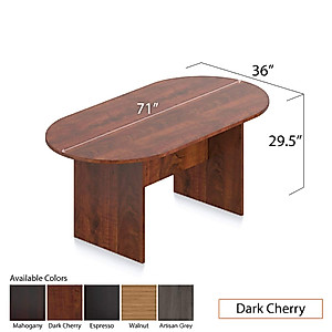GOF 6FT, 8FT, 10FT Conference Table & Chair (G11514B) Set, Dark Cherry, Espresso, Artisan Grey, Mahogany, Walnut (6ft Table Only, Dark Cherry)