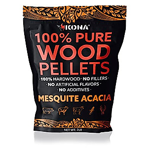 Kona 100% Mesquite Smoker Pellets, Intended for Ninja Woodfire Outdoor Grill, 2 lb Resealable Bag