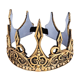 DothRayan Royal Gold Foam Crown Headband - Cosplay Prop and Party Favor for Boys, Men, and Prom