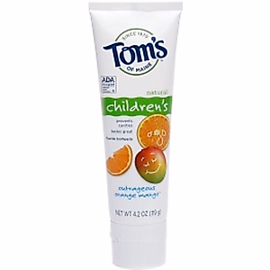 Tom's of Maine Children's Natural Fluoride Toothpaste, Outrageous Orange Mango 4.2 oz (Pack of 4)