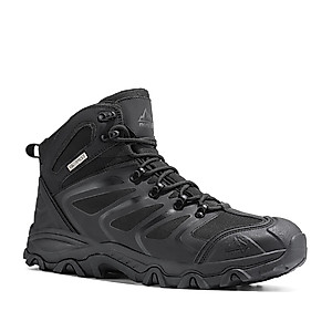 NORTIV 8 Men's Hiking Boots Waterproof Work Outdoor Trekking Backpacking Mountaineering Lightweight Trails Shoes Size 11 M US ALL BLACK 160448_M Armadillo