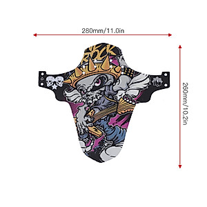 Pilipane 7 Pattern Adjustable Road Mountain Bike Bicycle Cycling Tire Front,Front Rear Mudguard, Folding Bicycle Mud Guards, Waterproof Bike s(10.2 * 11.0in) (F06), Front Rear Mudguard,7 Pattern Adj