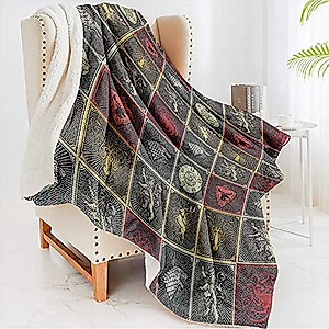 Family Crest Gifts Merchandise GOT Throw Blanket Super Soft Bed Throw Great House Symbols