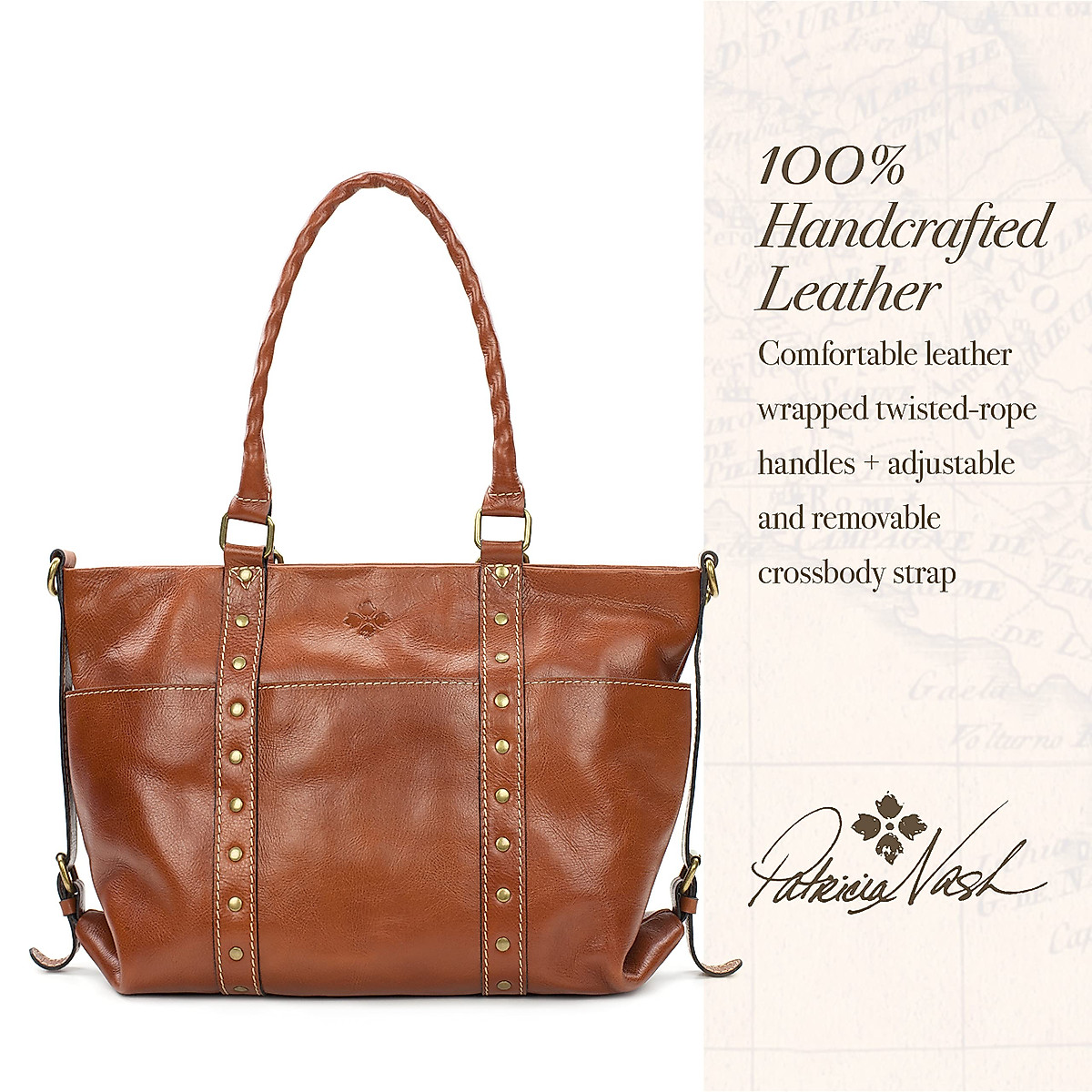 Patricia Nash Carducci Tote Purse for Women - Leather Tote Bag for Women - Designer Handbags For Women - Women Handbags - Leather Purses For Women - Leather Handbags For Women - Tan Leather Purse