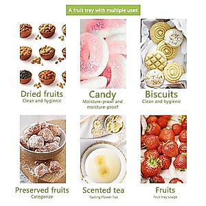 Cute Rotating Snack Box with Lid - White, Diameter: 7.09 inches, Height: 1.77 inches