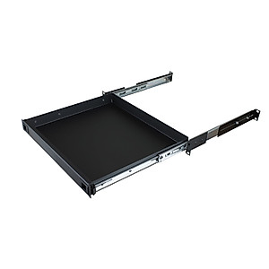 Penn Elcom R1291K/2L Sliding Rack Drawer (1U) with 2 Slam Locks (for Audio Racks, Home Theatres, IT), 15 Inch Depth