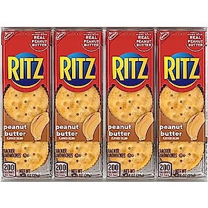 RITZ Peanut Butter Sandwich Crackers, 48 Snack Packs (6 Boxes, 8 Crackers Per Pack)