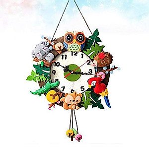 Sewing Kit DIY Felt Clock Animal Crafts Forest Wall Clock for Girls and Boys Educational Art Craft Kits