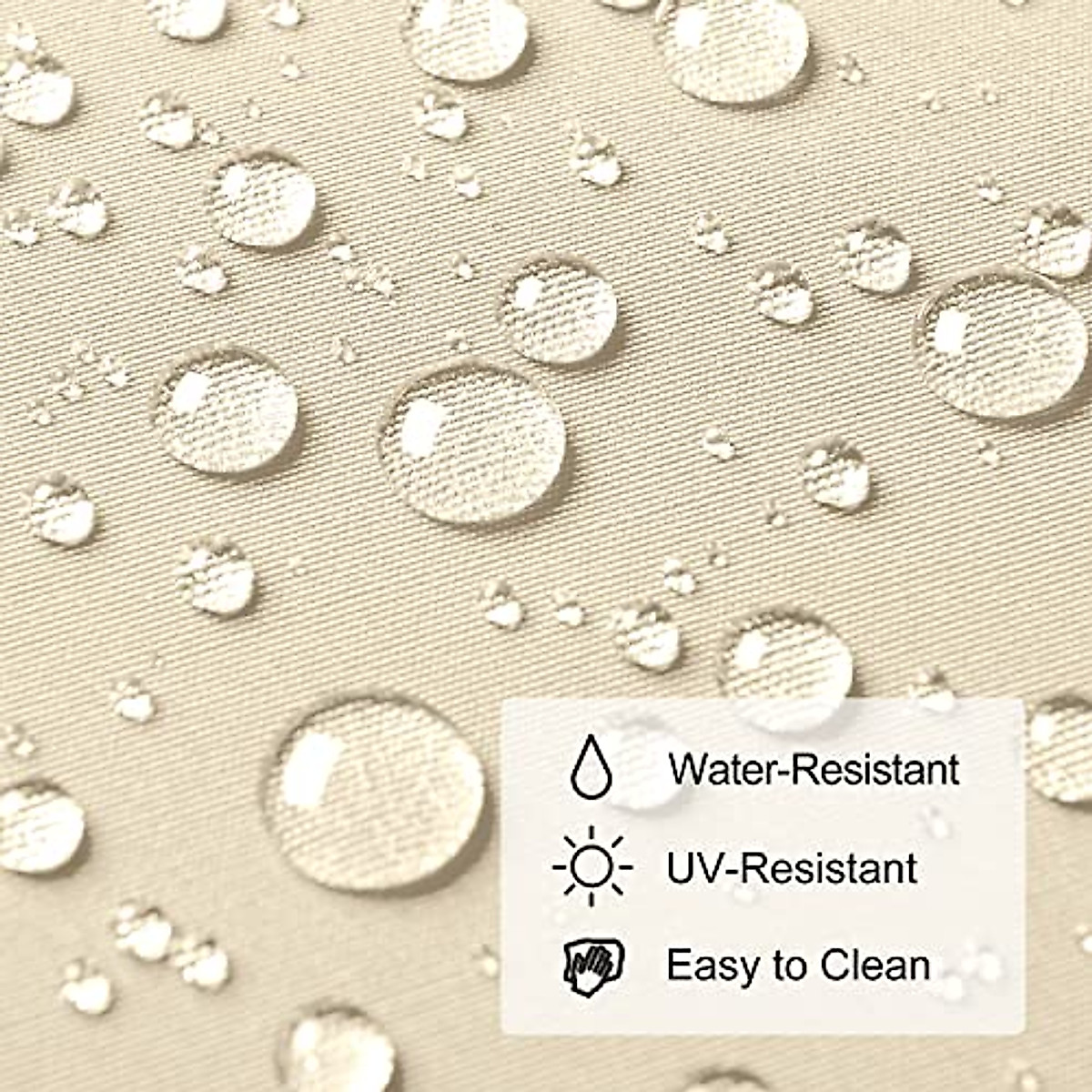 downluxe Outdoor Chair Cushions, Waterproof Tufted Overstuffed U-Shaped Memory Foam Seat Cushions for Patio Funiture, 19" x 19" x 5", Beige, 2 Pack