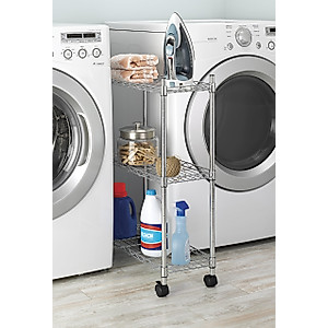 Whitmor Supreme Laundry Cart and Versatile Storage Solution - Chrome