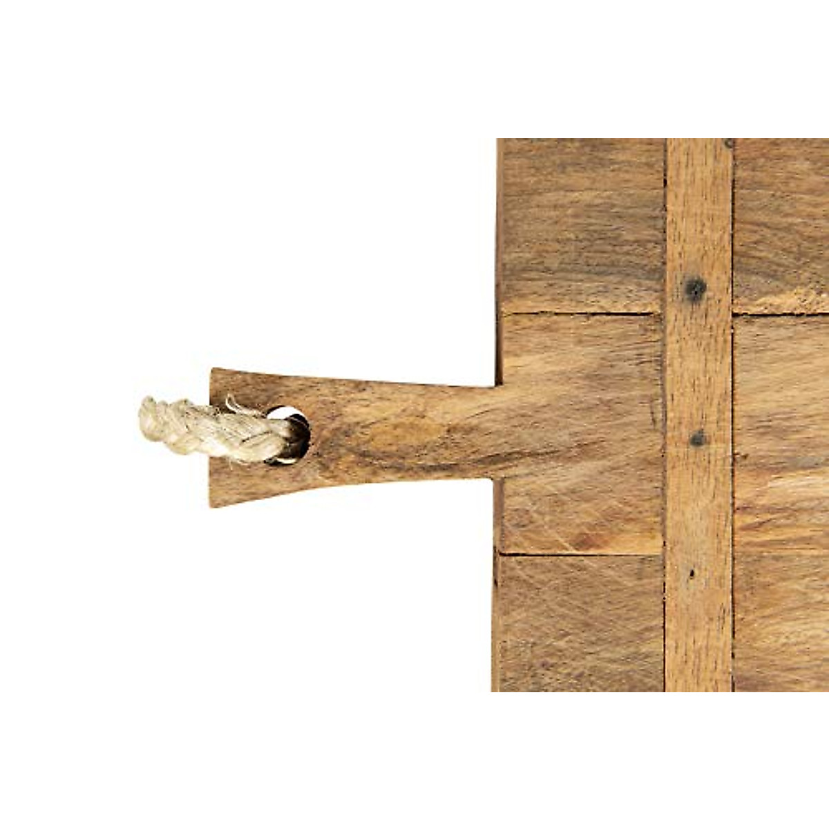 Creative Co-op Mango Wood Rope on Handle Cheese Board, Brown, 18x10