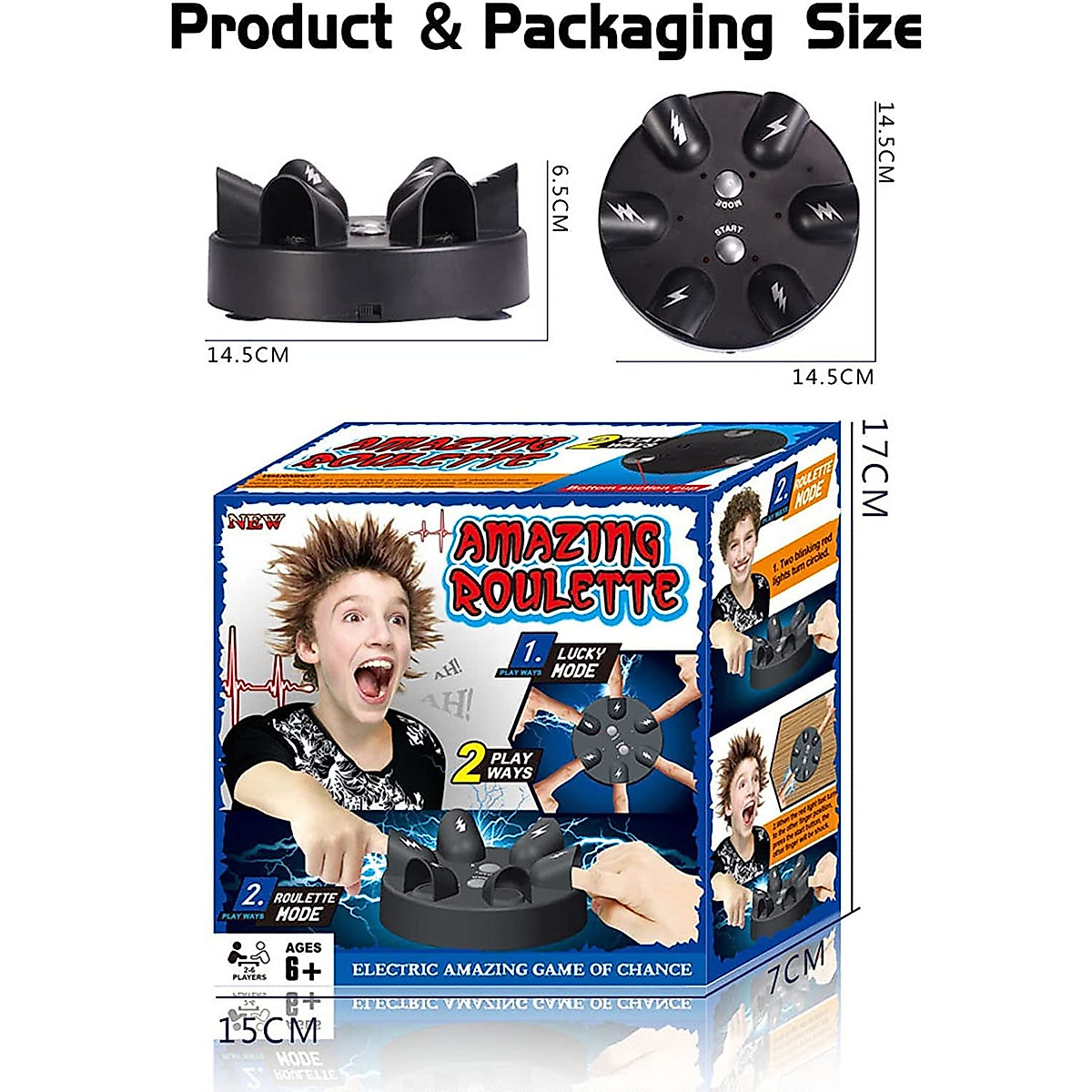 2023 Shock Roulette Party Game,Funny Shock Roulette Gams for Family Game Night,Board Games Family Games for Kids Adults, Lie Detector Test Shock Finger Game for Christmas Birthday Friends Party