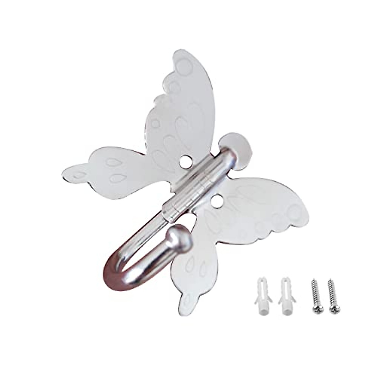 AOLZUNK Butterfly Hook 5 Set Stainless Steel Cute Butterfly Shaped Single Hooks, Coat Hooks, Key Hooks, Wall Hangers Heavy Duty Hooks for Hanging Coat/Hat/Towel/Robe/Bathroom Hooks