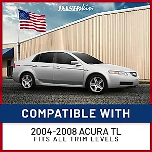 DashSkin Molded Dash Cover Cap Compatible with 2004-2008 Acura TL in Black - Easy Cracked Vinyl Dashboard Fix