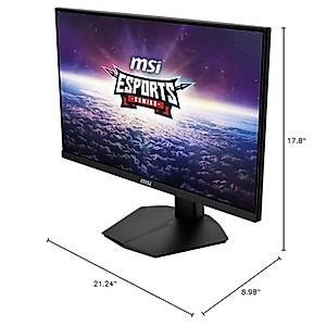 MSI 24” FHD (1920 x 1080) Non-Glare with Super Narrow Bezel 170Hz 1ms 16:9 HDMI/DP G-sync, Ready IPS Gaming Monitor (G244F), Black