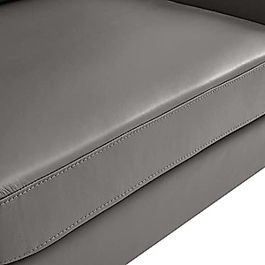Modway Corland Modern Style Leather and Metal Loveseat in Gray