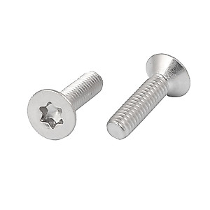 uxcell® M5 x 18mm 316 Stainless Steel Flat Torx Head Machine Screw Silver Tone 15pcs