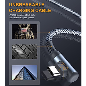 USB-C to USB-C Cable 60w [2-Pack 6.2ft], Right Angle iPhone 15 Fast Charger Cord Compatible with iPhone 15 Plus 15 Pro Max, MacBook Air/Pro,iPad Air/Pro Samsung Galaxy S23 S22 S21 S20+, Note 20 10