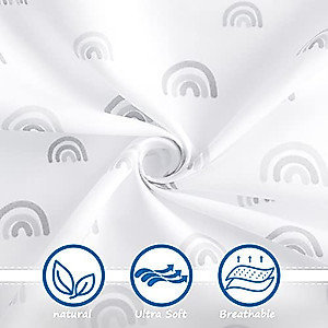 Rainbow Changing Pad Cover Diaper Changing Table Pad Covers 2 Pack 32”x17”x5.5” for Standard Baby Changing Pads Universal Microfiber Soft Cradle Sheets for Baby Boys Girls