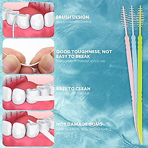 Healifty 200pcs Plastic Toothpicks Double-Ended Toothpicks Brush Teeth Sticks Teeth Cleaning Tool Portable Oral Care Tooth Picks