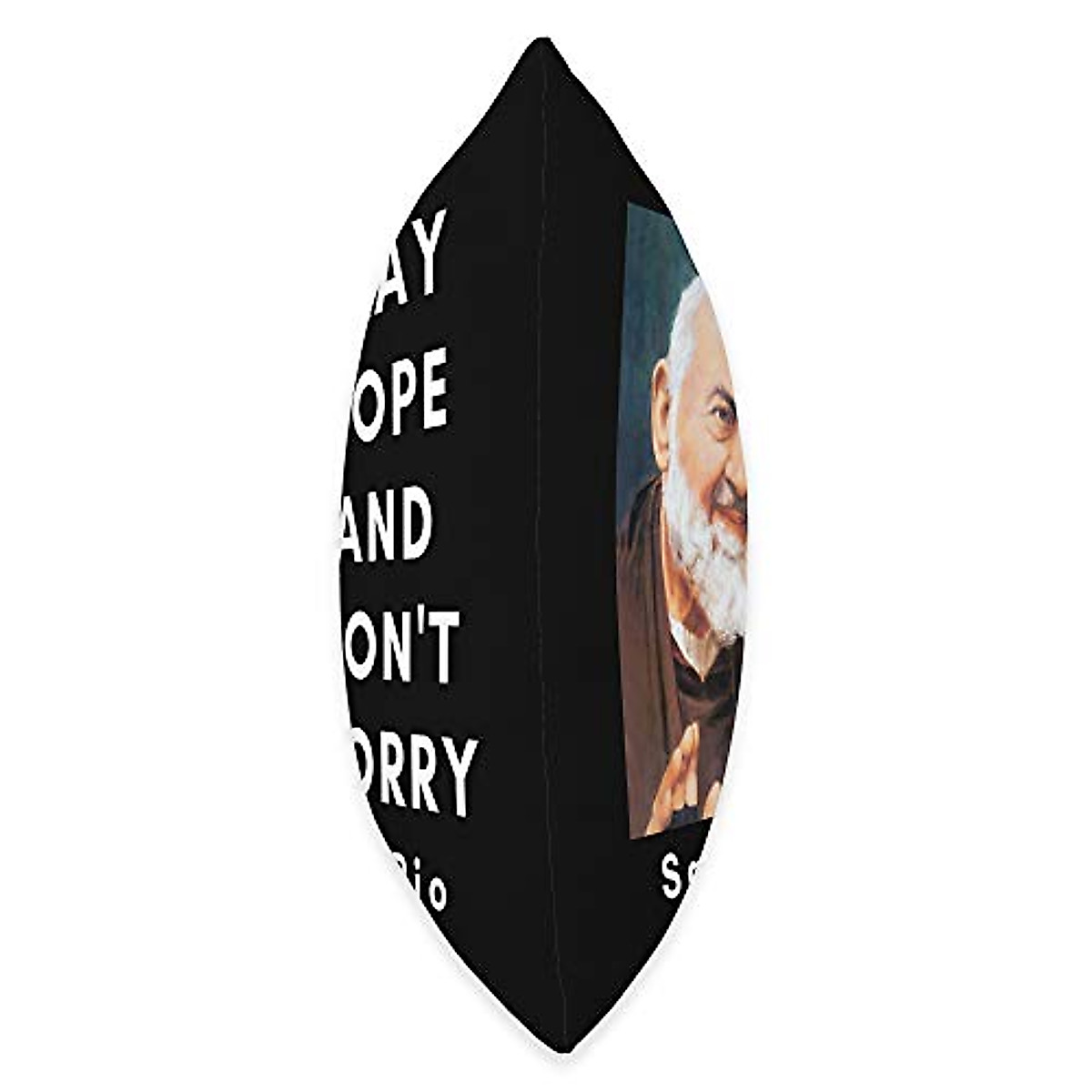 Saint Padre Pio Designs Saint Padre Pio Pray Hope and Don't Worry Catholic Christian Throw Pillow, 18x18, Multicolor
