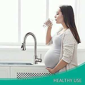 Kitchen Sink Faucet,Hans D'blanc Single Handle Single Hole Brushed Nickel Kitchen Faucet with Pull Down Sprayer 3 Modes for Kitchen RV Bar Sink,Included Deck Plate for Single or 3 Holes